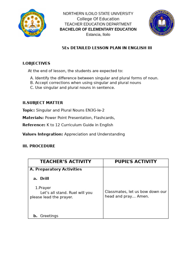 5Es-DETAILED-LESSON-PLAN-IN-ENGLISH-III-final-1 | PDF | Plural ...
