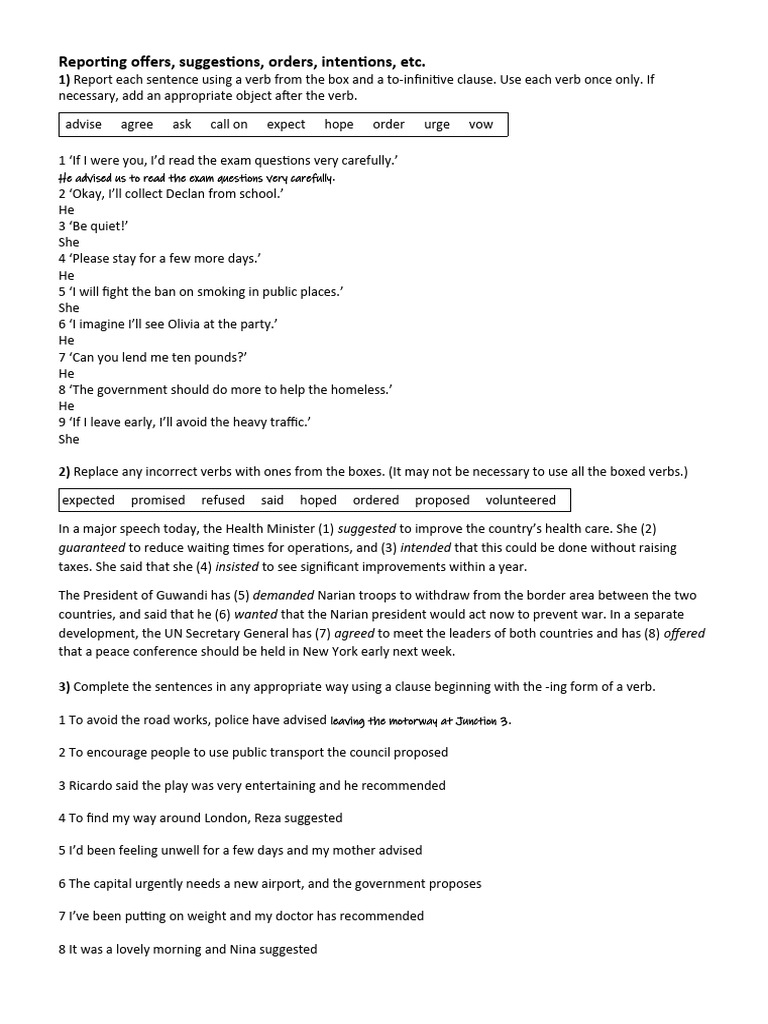 Reporting Offers, Etc Exercises | PDF | Syntax