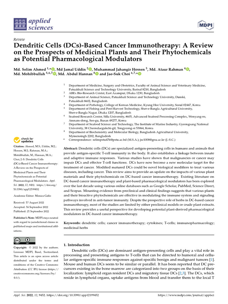 Dendritic_Cells_DCs-Based_Cancer_Immunotherapy_A_R | PDF | Dendritic Cell | T Helper Cell