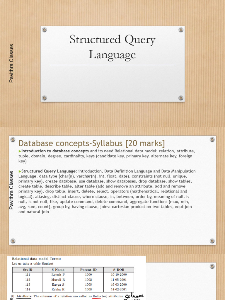 Structured Query Language - Part1 | PDF