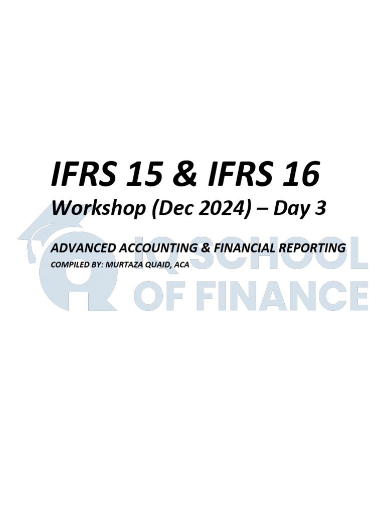 Worskhop Day 3 - IFRS 15 and IFRS 16 | PDF | Lease | Option (Finance)