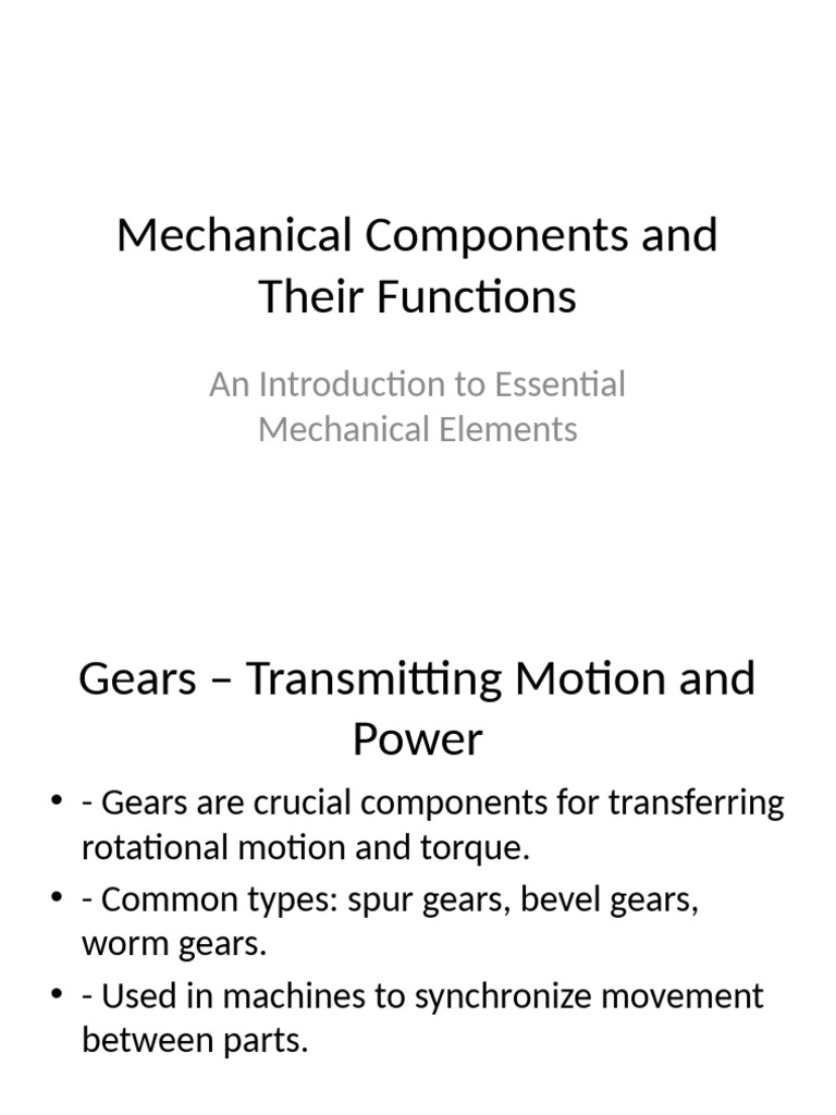 Essential Mechanical Components Overview | PDF