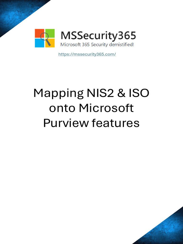 Mapping_NIS2_ISO_onto_Microsoft_Purview_Features_1723903921 | PDF | Security | Computer Security