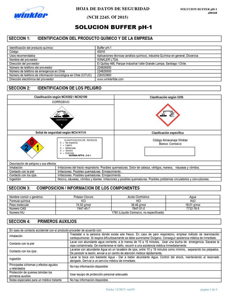 ACIDO BUFFER PARA CLORIMETRO SOLUCION-BUFFER-pH-1 | PDF | Química