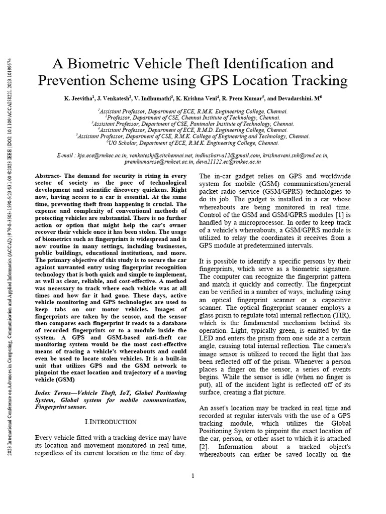 -A Biometric Vehicle Theft Identification and Prevention Scheme Using ...