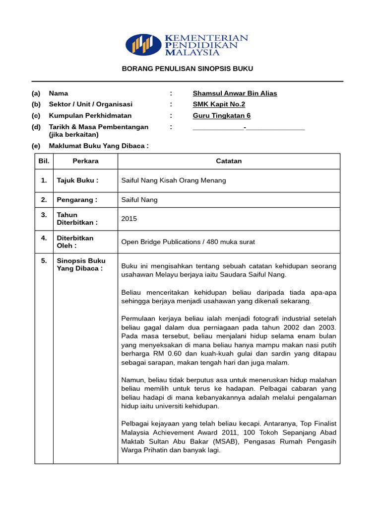 Sinopsis Buku SAA | PDF