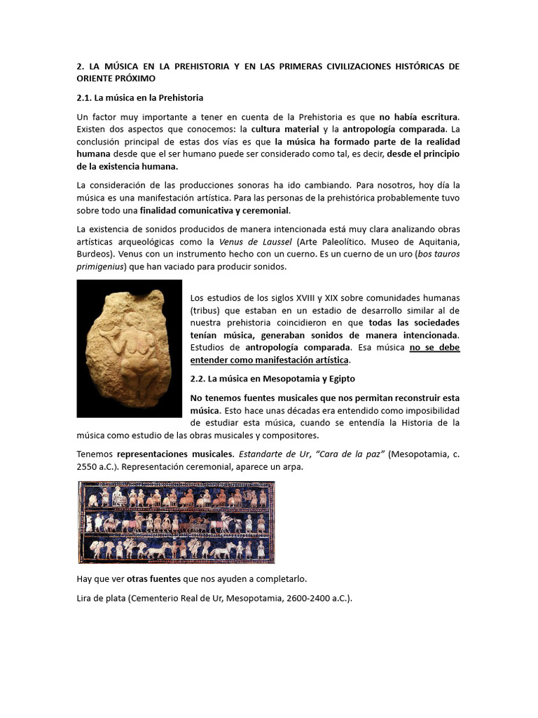 2.la Música en La Prehistoria y en Las Primeras Civilizaciones ...