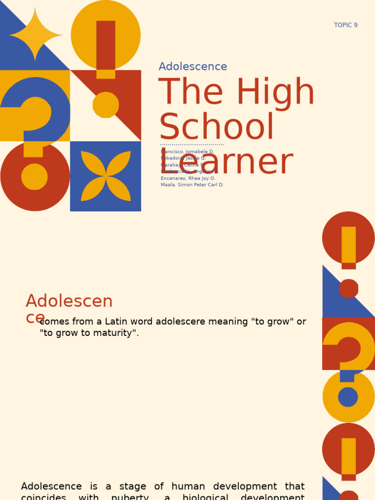 Topic 9 (Adolescence) | PDF | Adolescence | Puberty