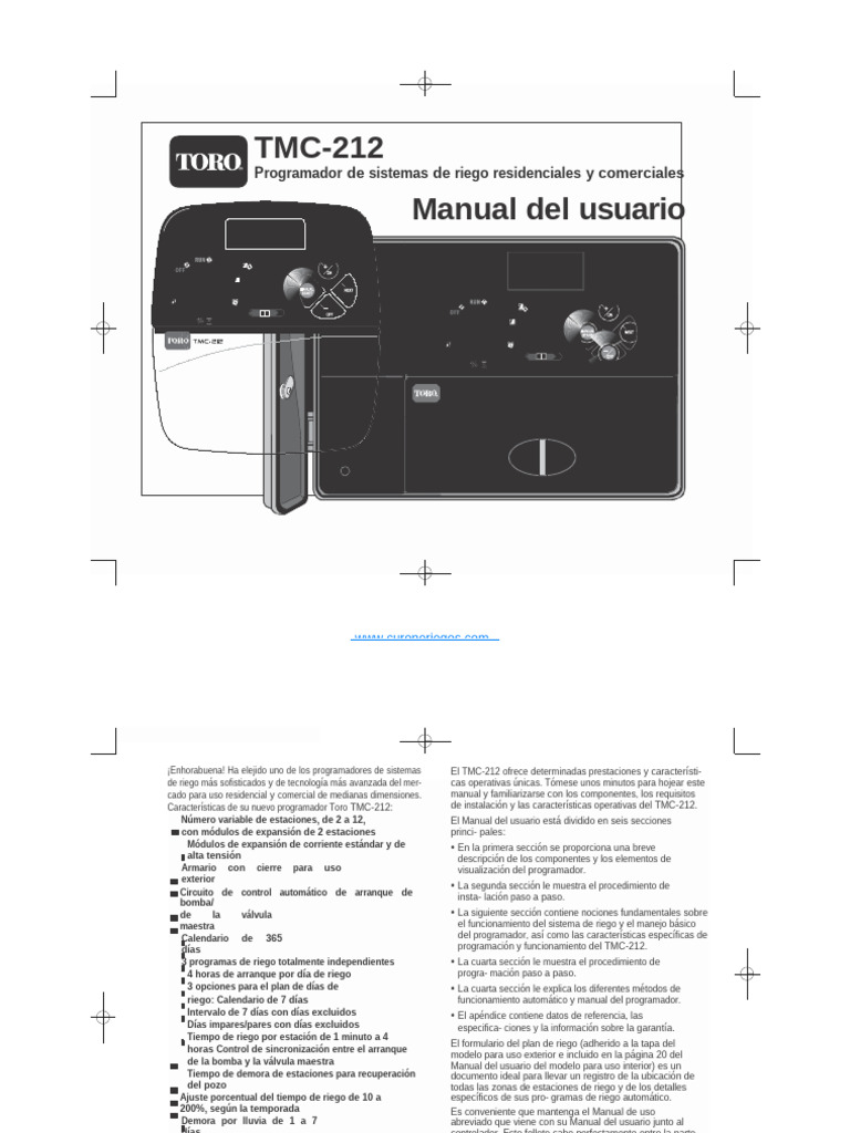 Toro TMC 212 | PDF | Aislador (Electricidad) | Cambiar