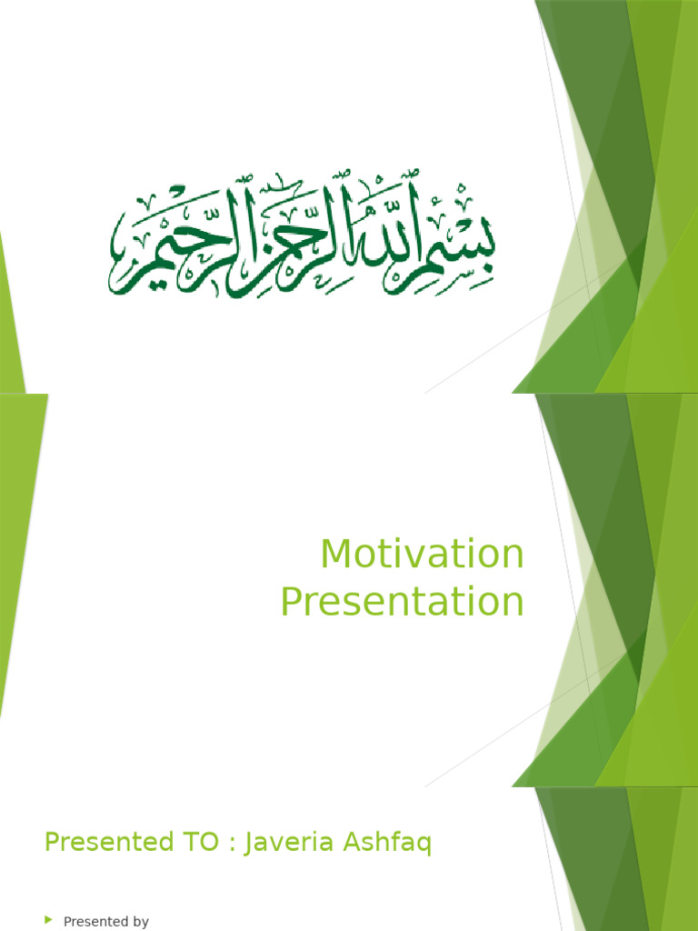 Motivation Presentation | PDF | Motivational | Motivation