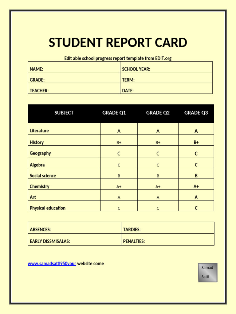 Student Report Card | PDF