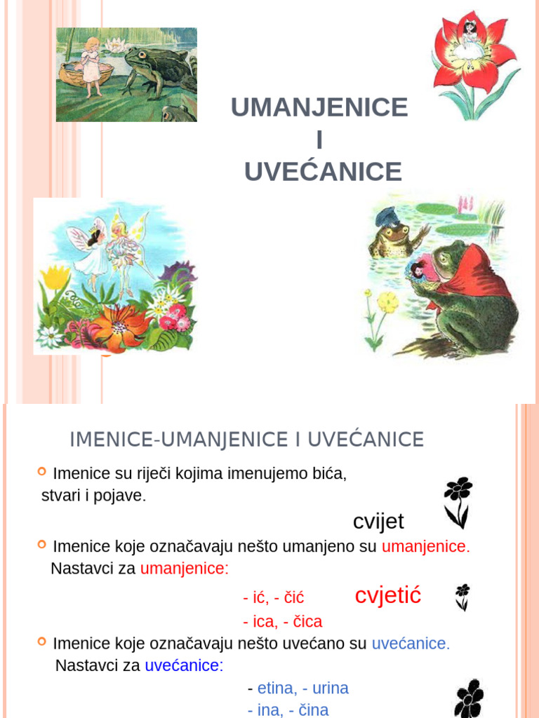 Imenice - Umanjenice I Uvećanice | PDF