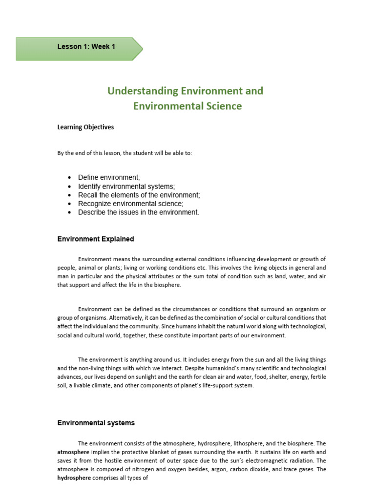 Ge 1 Environmental Science | PDF | Natural Environment | Environmental ...