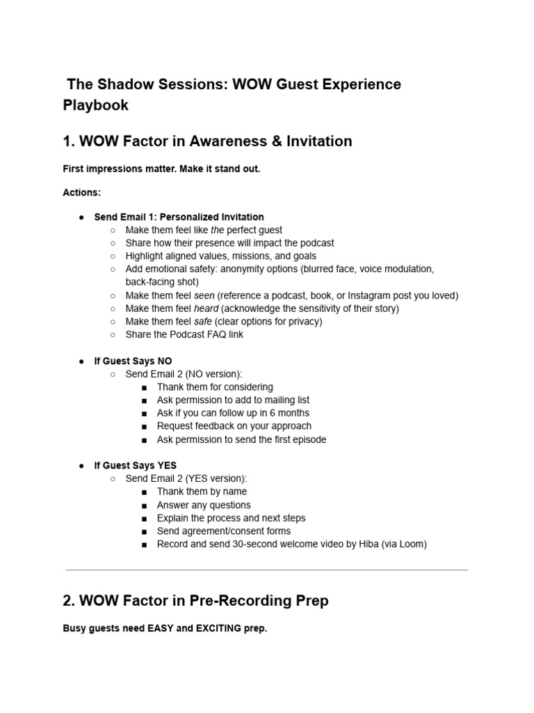 Enhancing Guest Experience in Podcasts | PDF