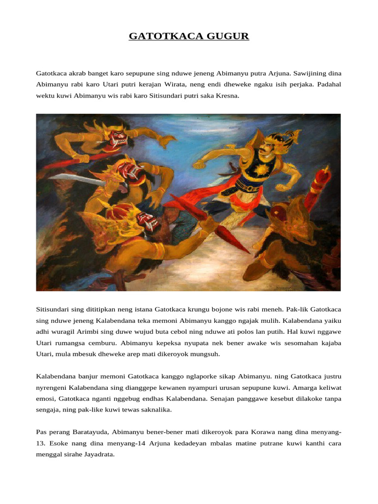 Gatotkaca Gugur | PDF