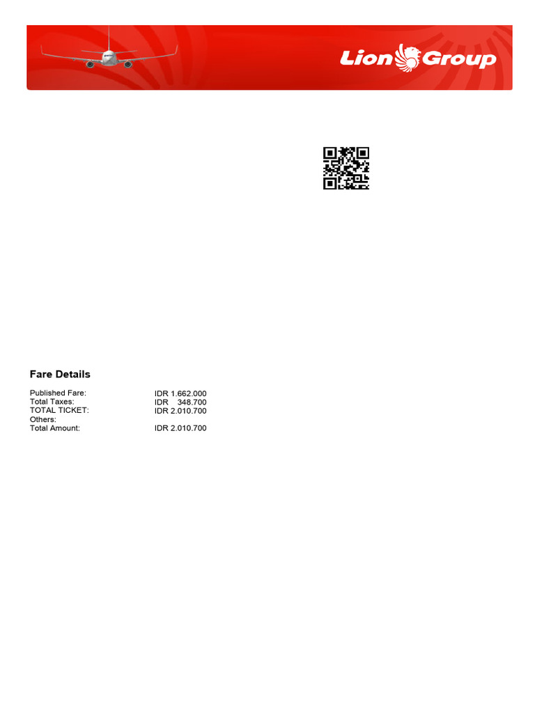 Itinerary Penerbangan Lion Air/Batik | PDF