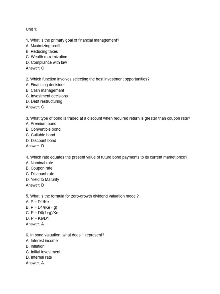 EContent 5 2025 04 15 11 35 15 All Units MCQSPDFTXT 2025 04 14 17 15 35 | PDF | Internal Rate Of ...