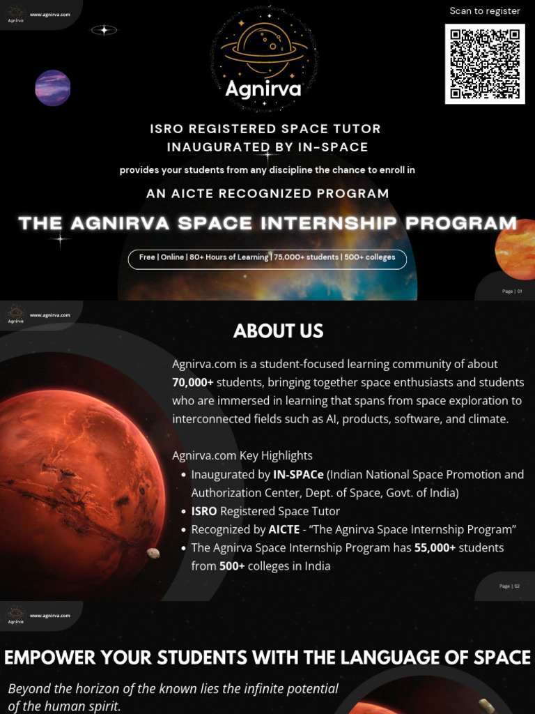 Aicte Recognized - Agnirva Space Internship Program | PDF