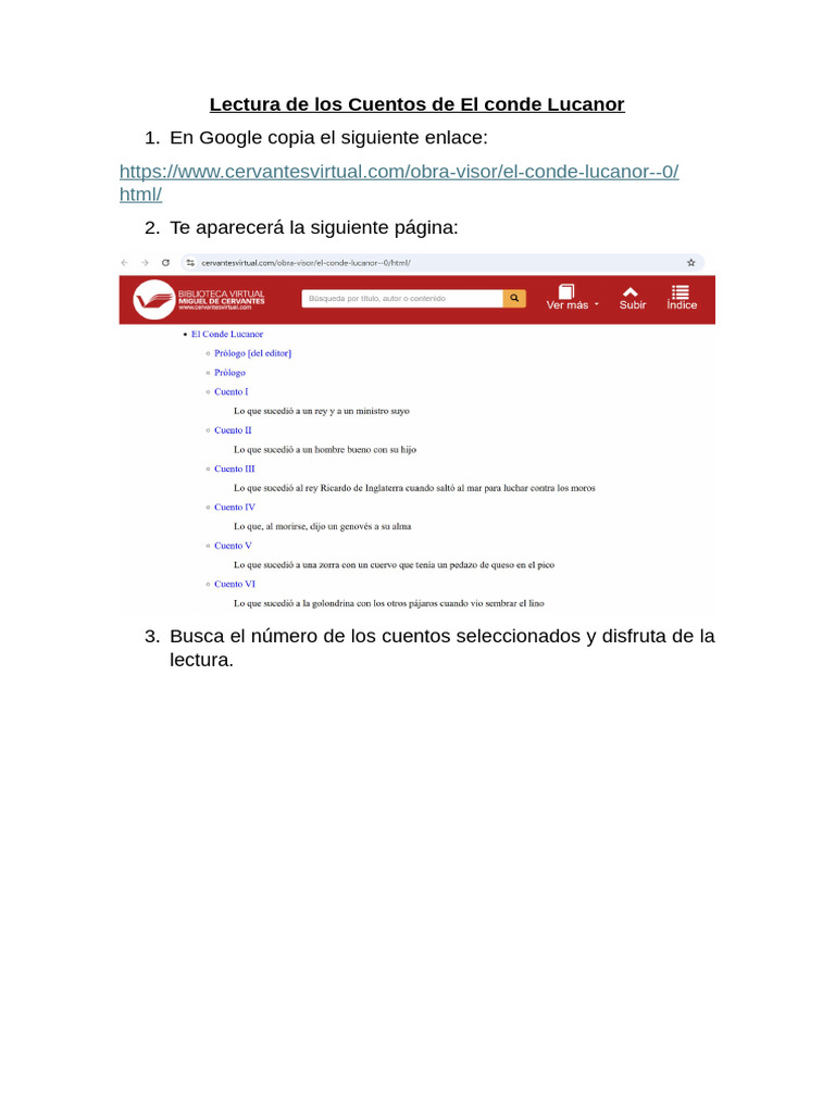 Lectura de Los Cuentos de El Conde Lucanor | PDF