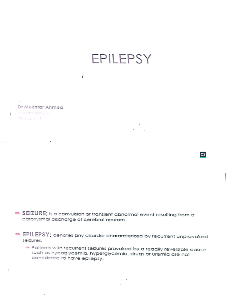 Epilepsy (M5) | PDF