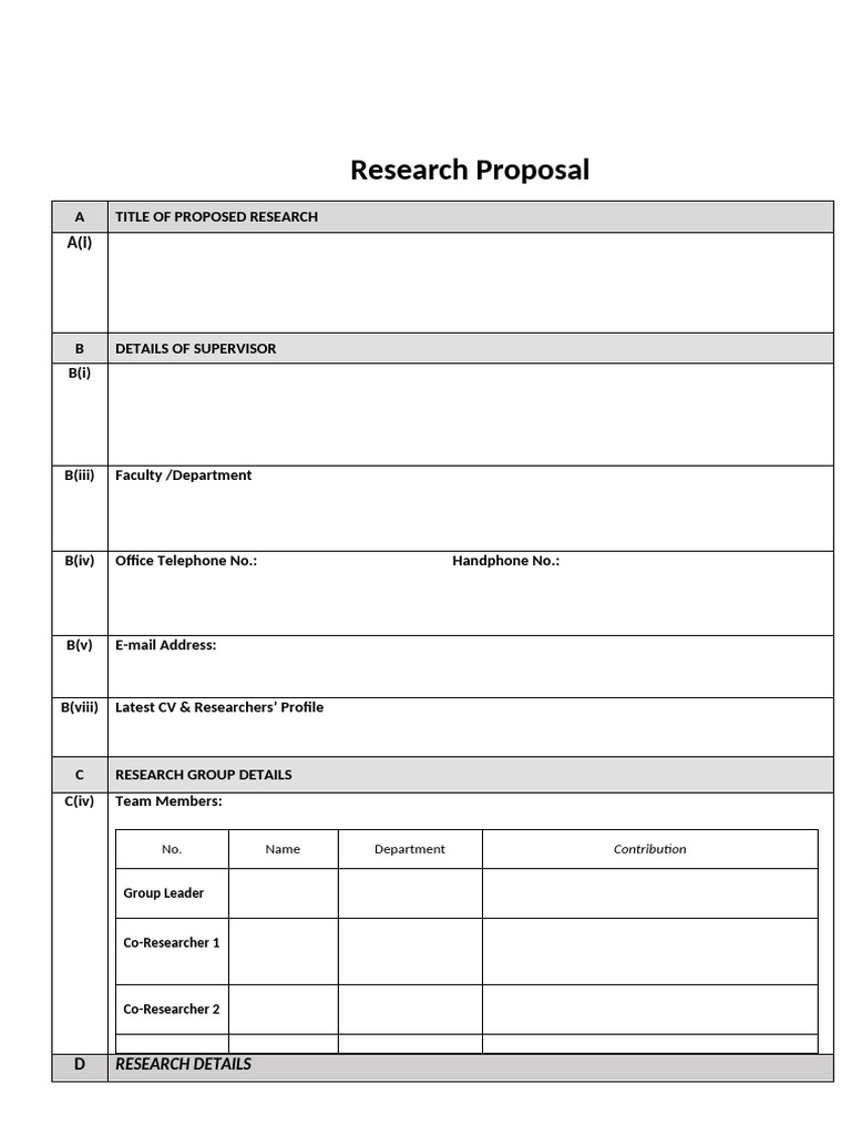 Research Proposal Template | PDF