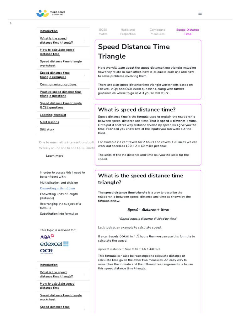 Speed, Distance, and Time Explained | PDF | Speed | Physical Quantities