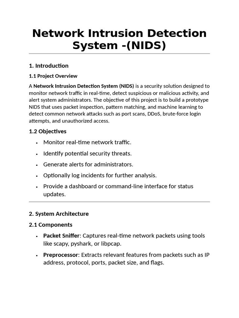 Network Intrusion Detection System Crypto Project | PDF | Transmission Control Protocol ...