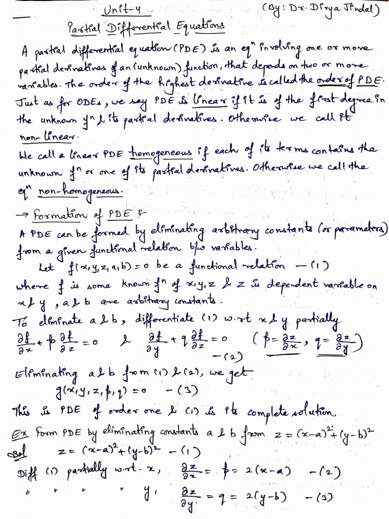 Lecture I Introduction To Partial Differential Equations | PDF