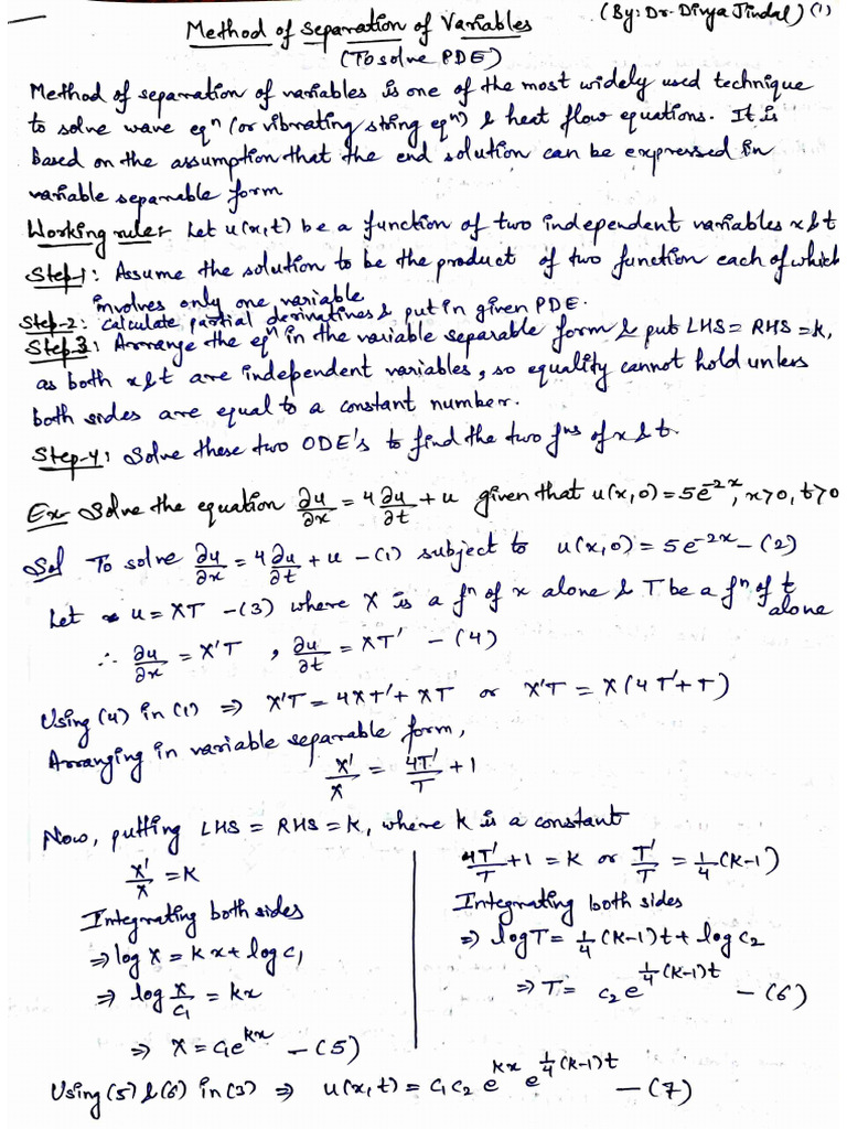 Lecture III Method of Separation of Variables | PDF