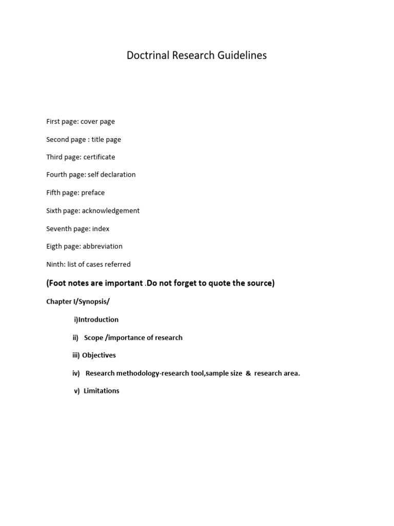 Doctrinal Research Guidelines | PDF