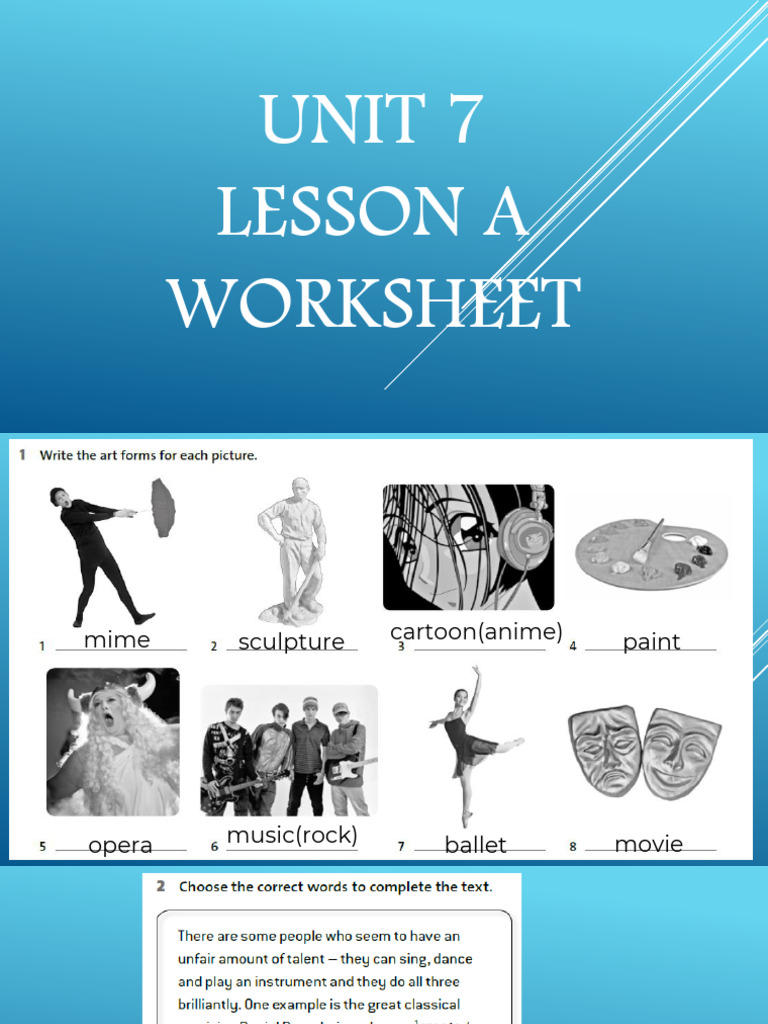 Unit 7-L A Worksheet | PDF