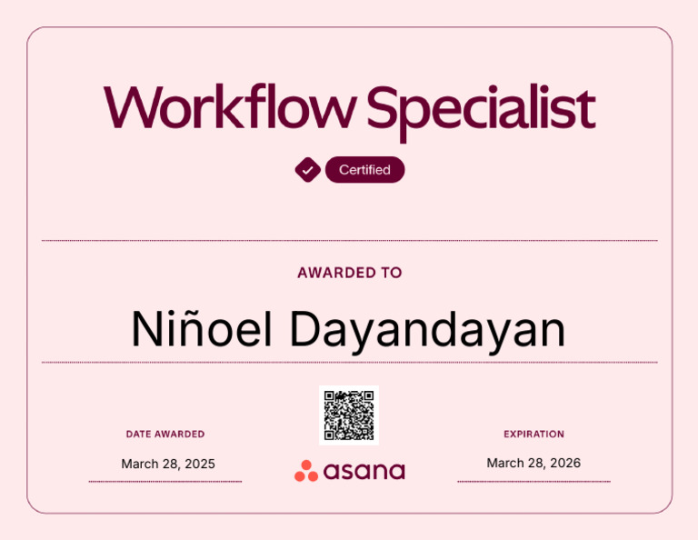 Workflow Specialist Certificate | PDF