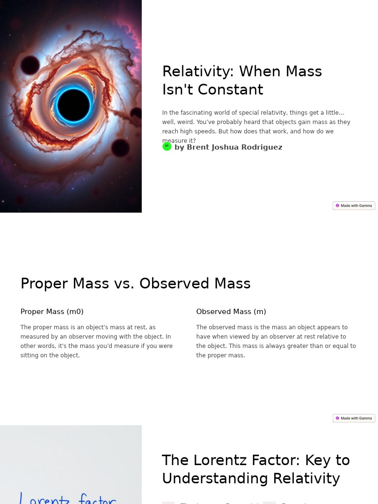 Relativity When Mass Isnt Constant | PDF | Special Relativity | Mass