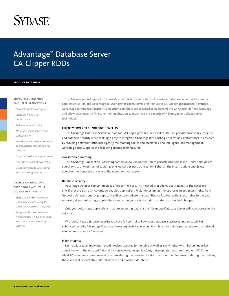 Advantage Clipper Ds | PDF | Database Index | Databases