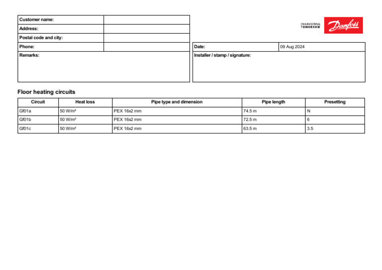 Quick Floor Heating Report (1024) | PDF