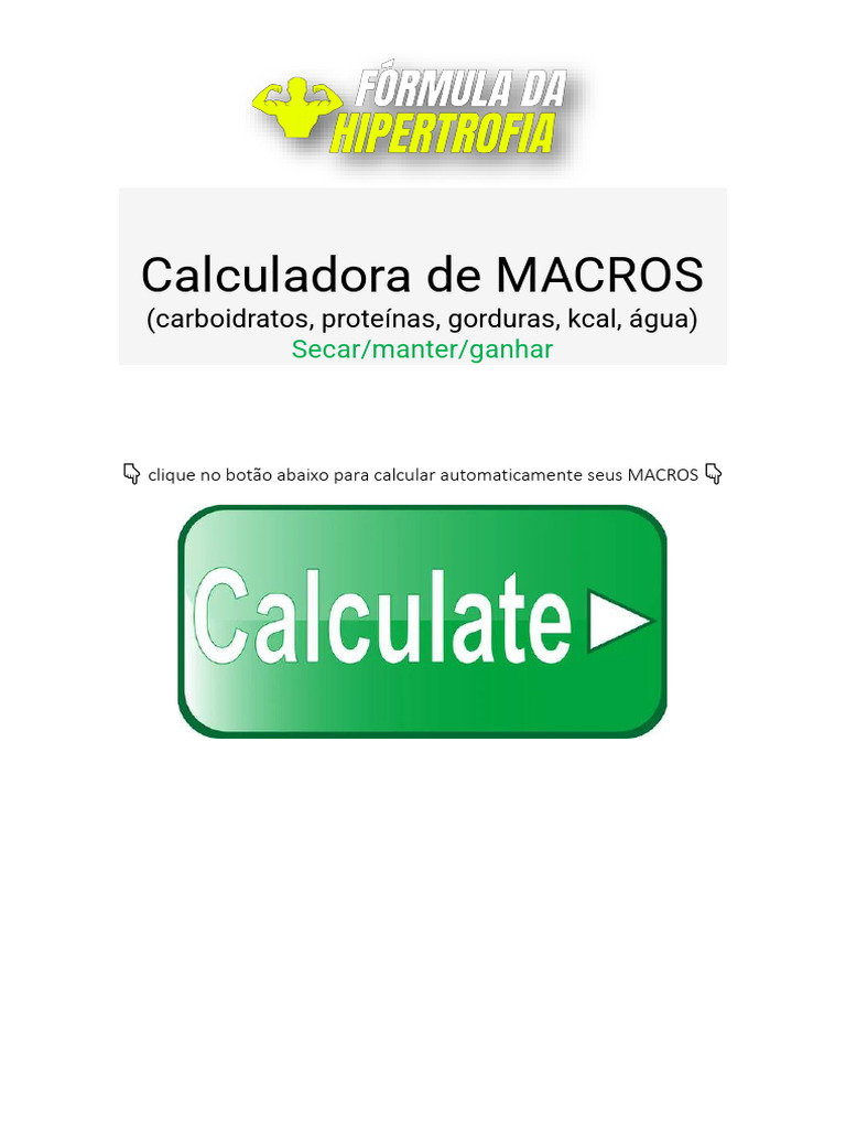 (BÔNUS) Calculadora de Macros Automática FH | PDF