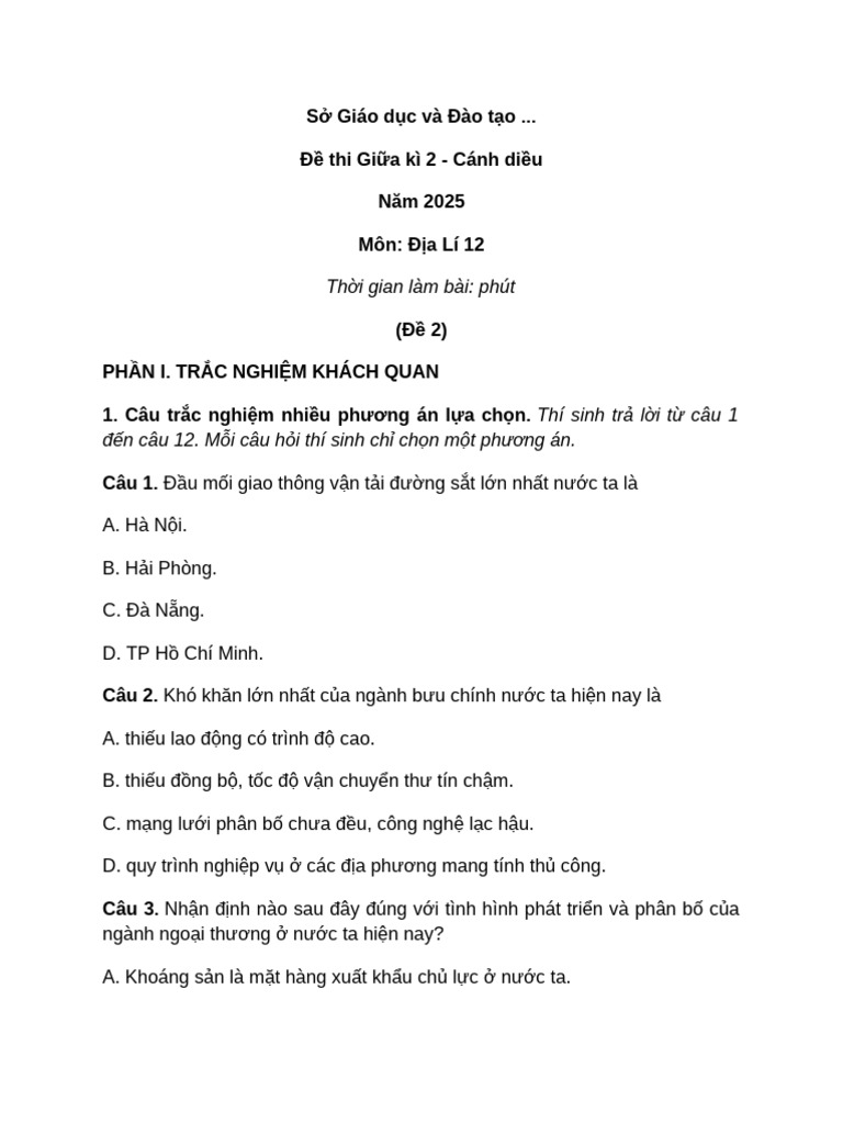 Địa 12 2 | PDF