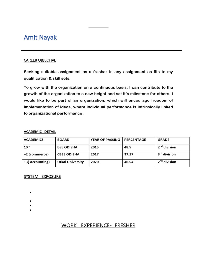 Amit Nayak Resume | PDF