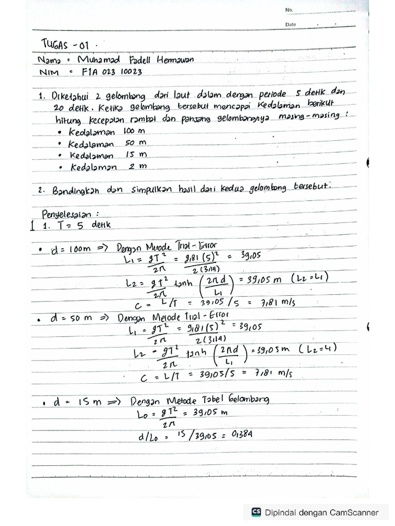 Muhamad Fadell Hermawan _F1A02310023_Tugas-01_Teknik Pantai | PDF