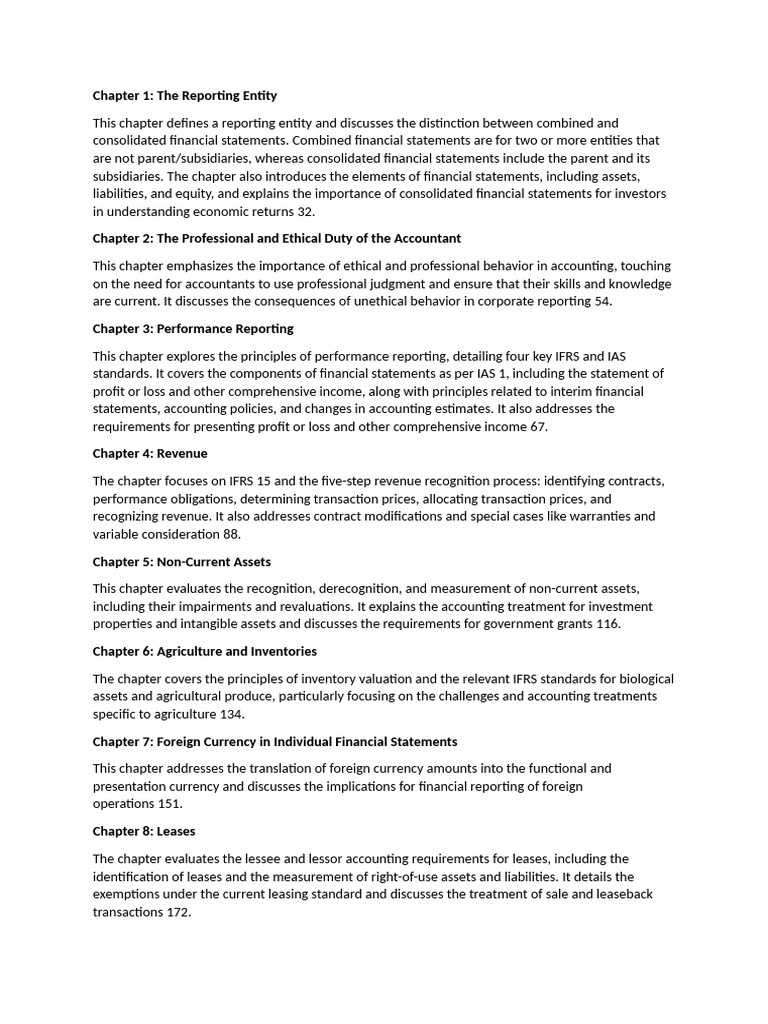 SBR Chapter Summary | PDF | Fair Value | International Financial Reporting Standards