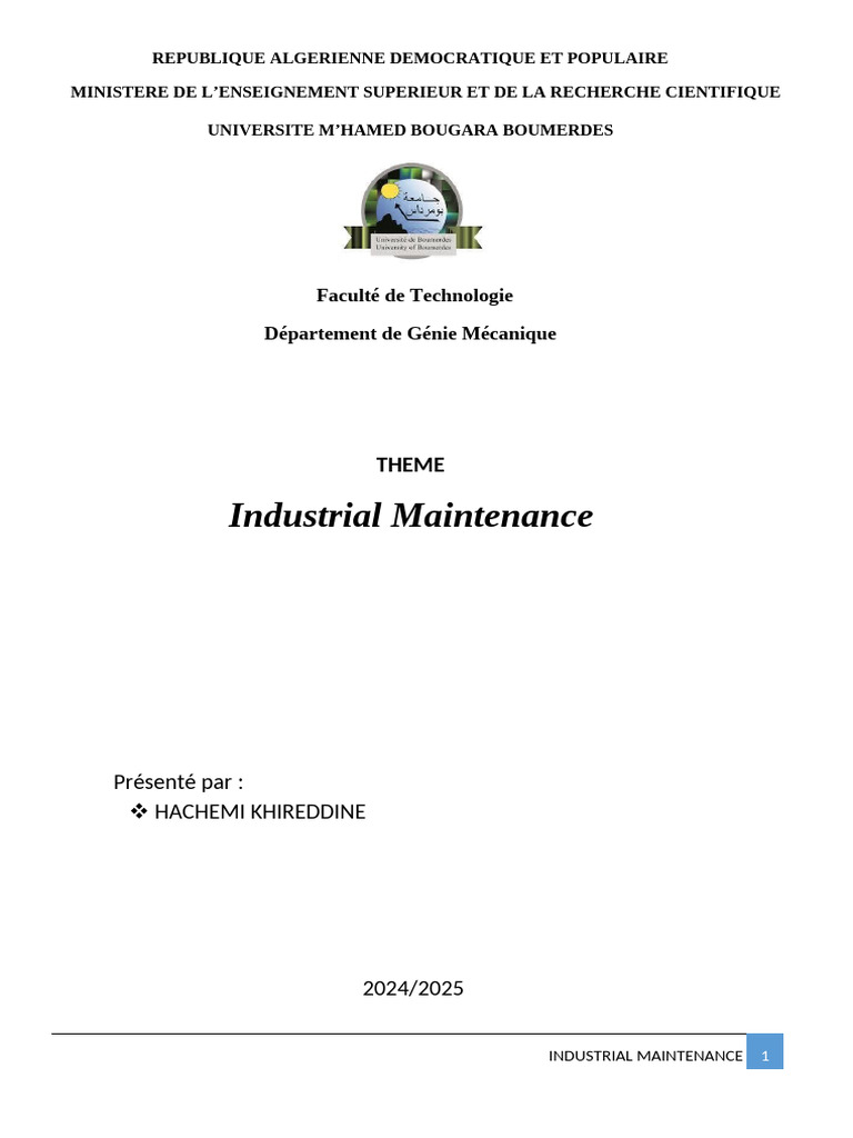 °industrial Maintenance | PDF | Mechanical Engineering | Systems Engineering