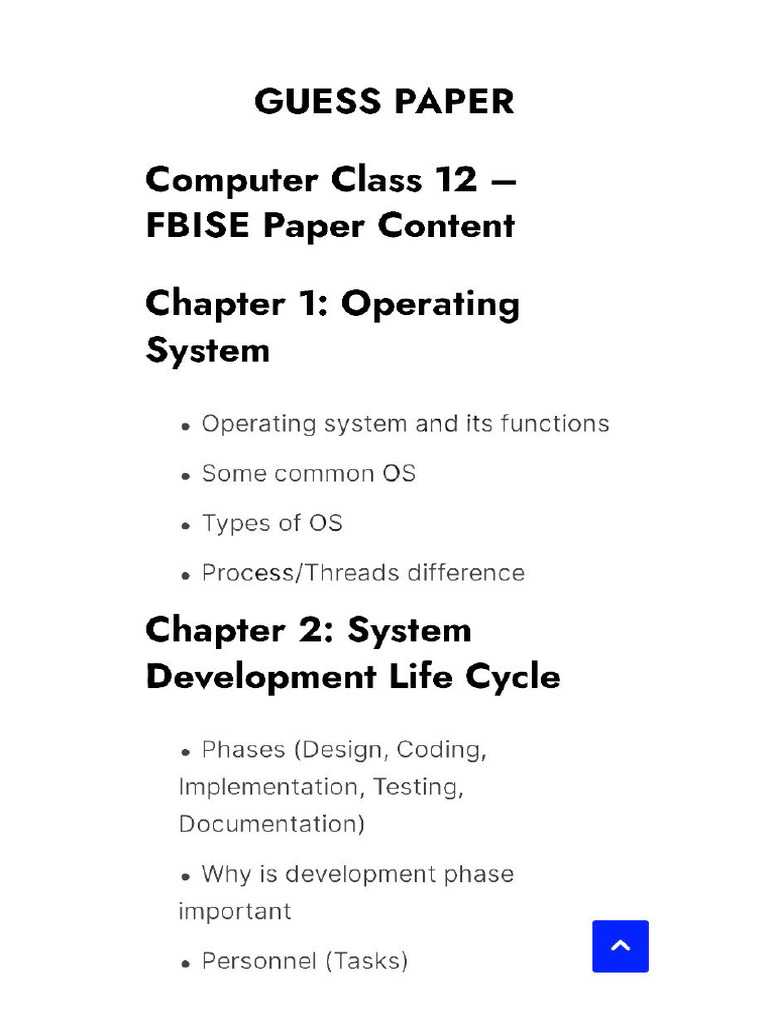 Computer Guess Paper 2nd Year | PDF