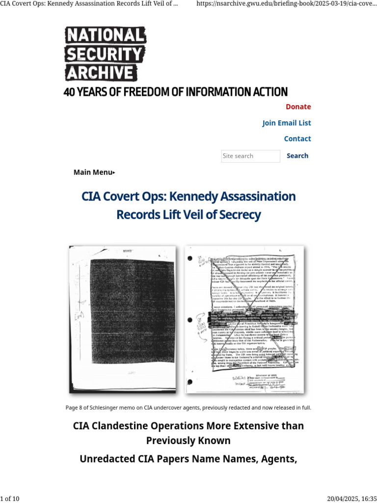 Unredacted CIA JFK Assassination Files | PDF | Central Intelligence ...