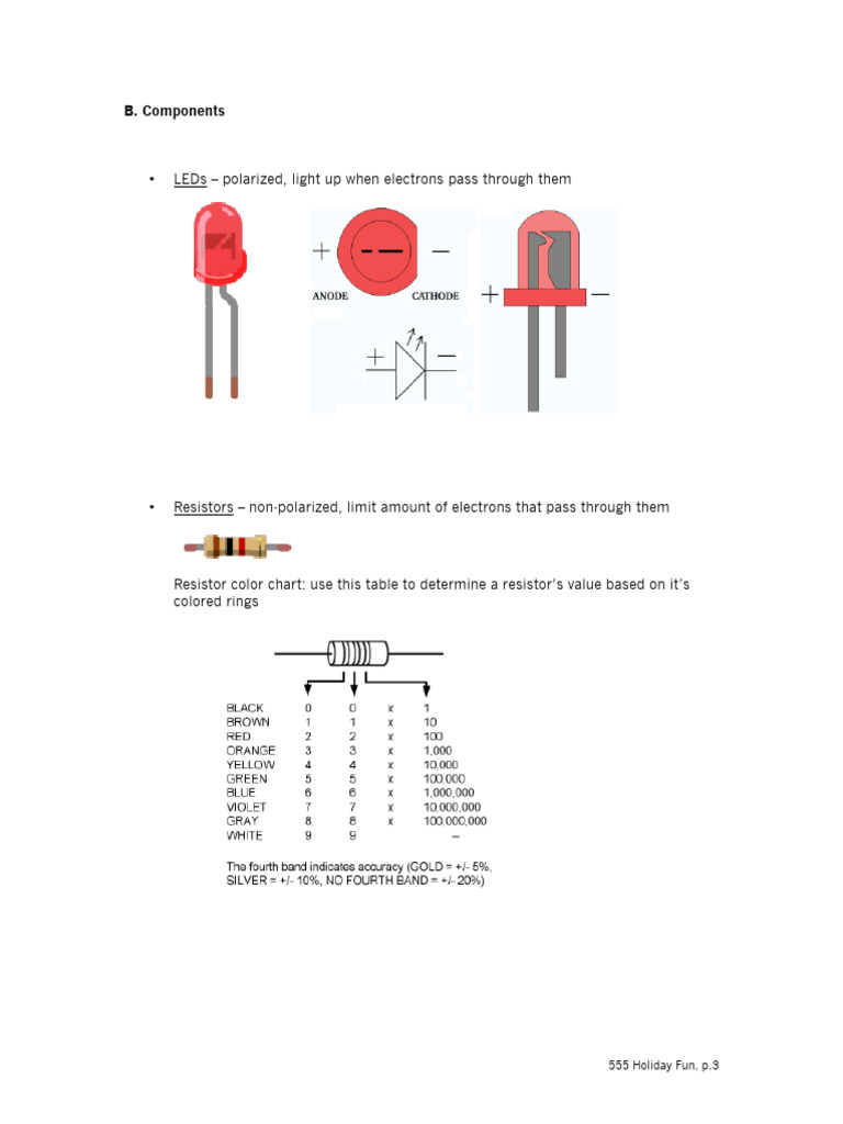 Holiday LED and Resistor Guide | PDF