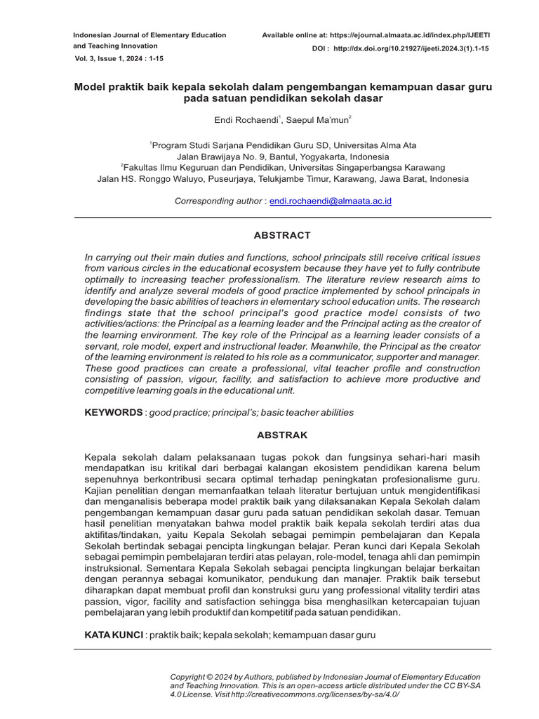 Model Praktik Baik Kepala Sekolah Dalam Pengembang | PDF
