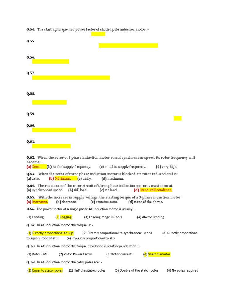 Ilide - Info MCQ Ac Motors Master PR | PDF | Electric Motor | Capacitor