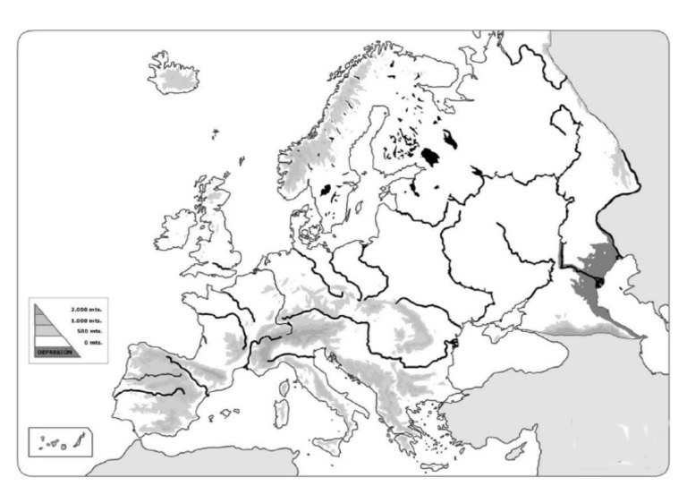 Mapa Mudo Rios Europa | PDF