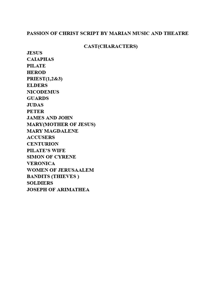 Passion of Christ Script Overview | PDF | Jesus | Pontius Pilate
