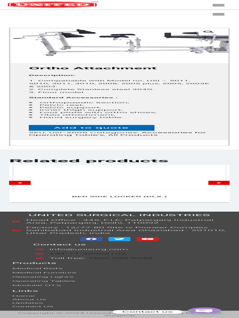Ortho Attachment - United Surgical | PDF
