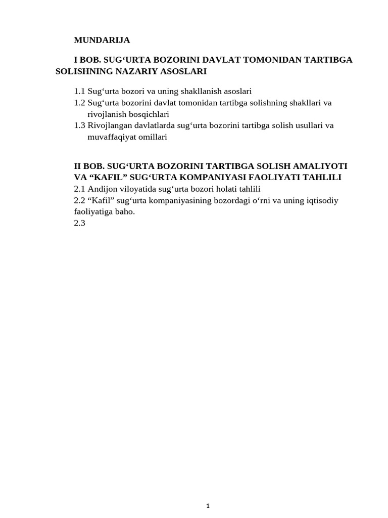 Kafil Sug'urta | PDF